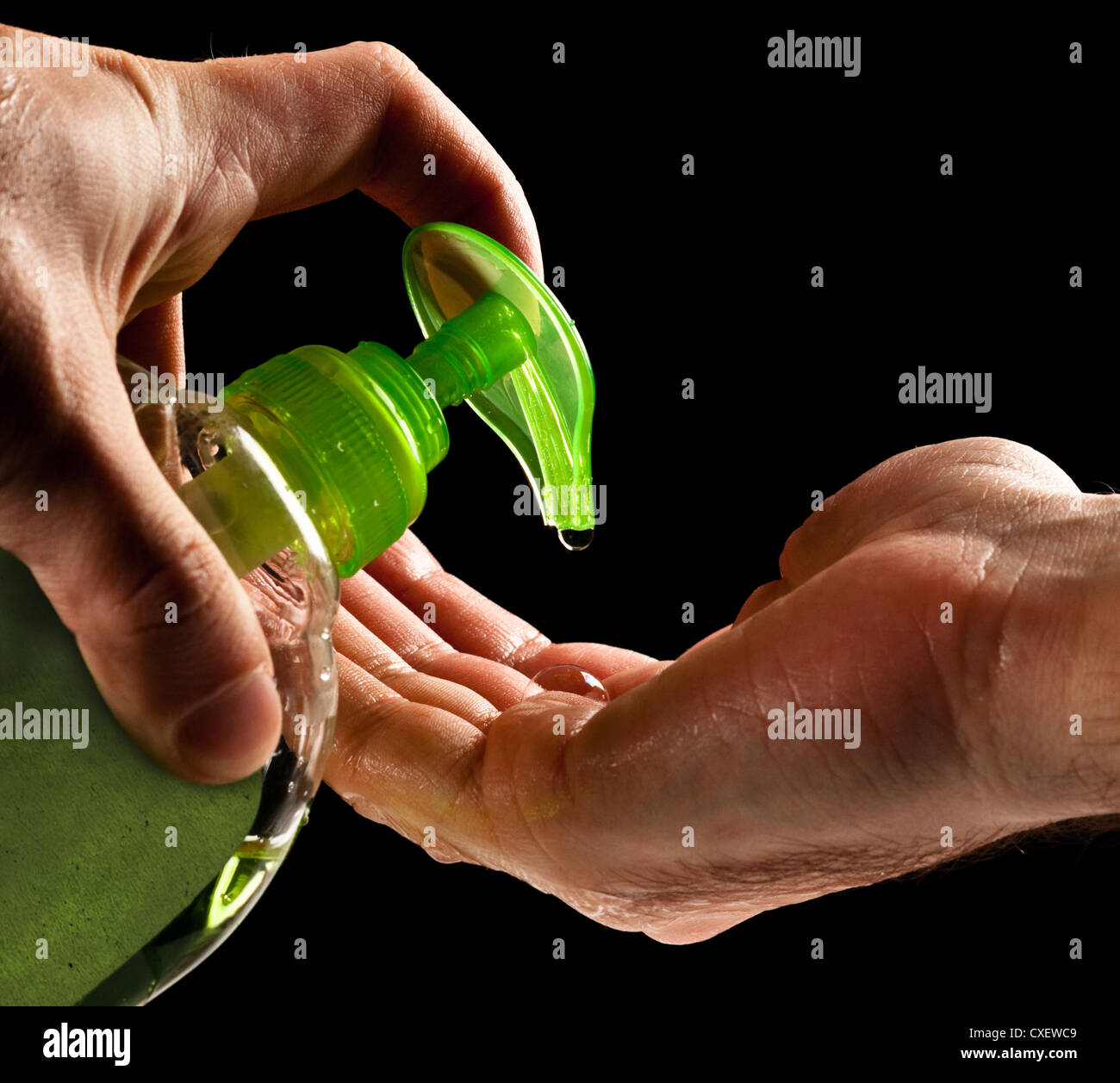 washing hands with liquid soap Stock Photo - Alamy