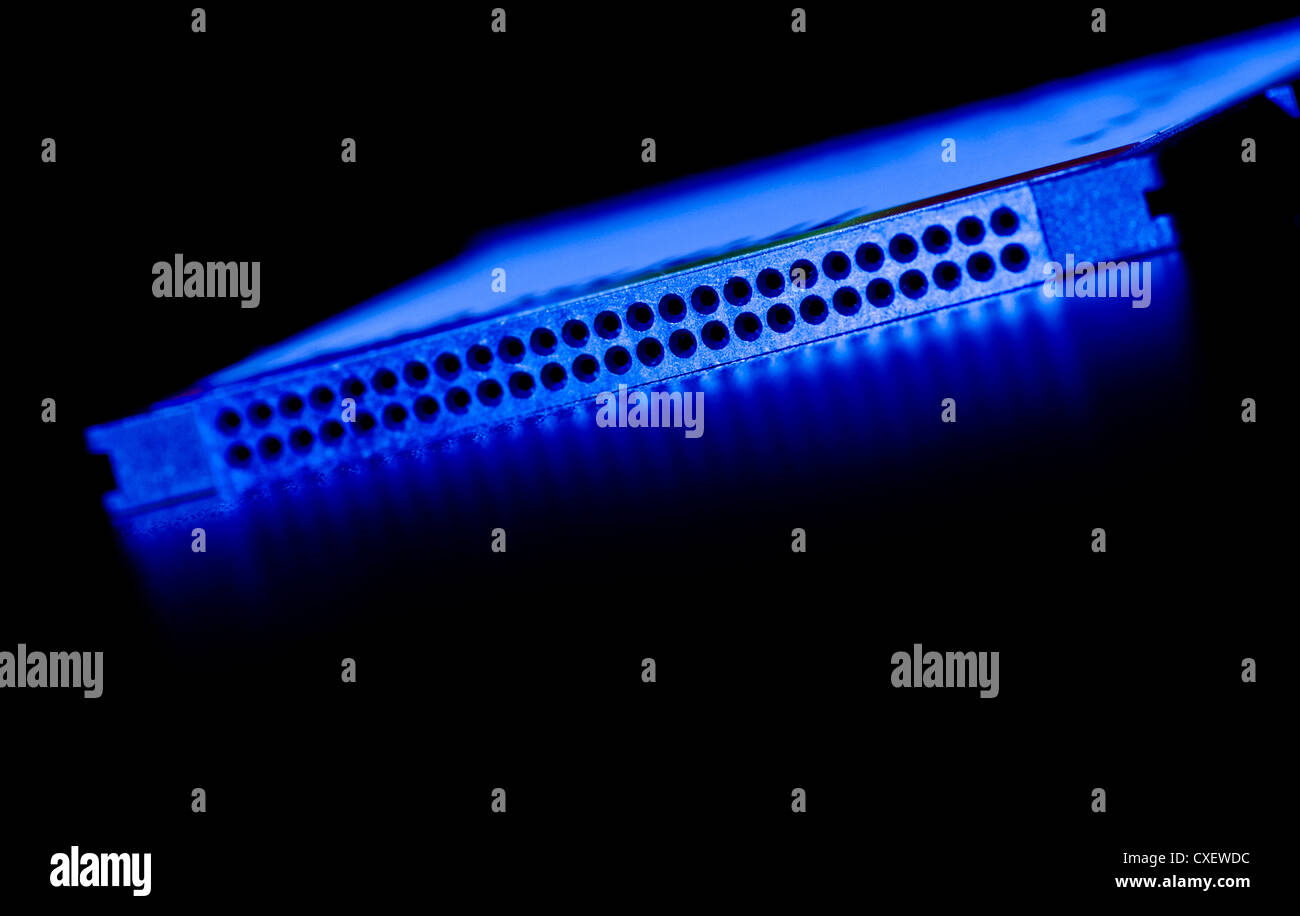 pin socket closeup in blue light Stock Photo - Alamy