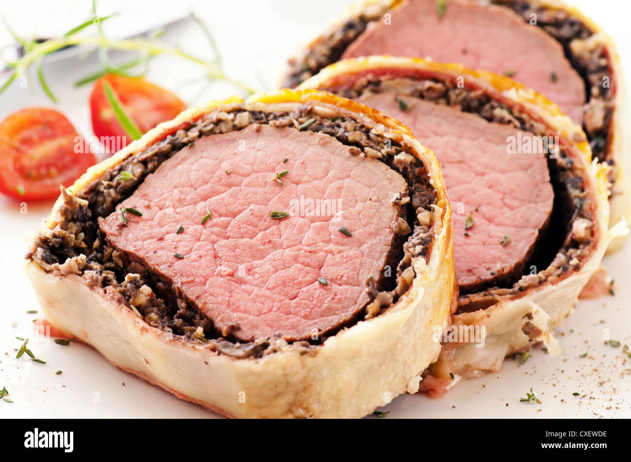 Beef wellington plate en croute hi-res stock photography and images - Alamy