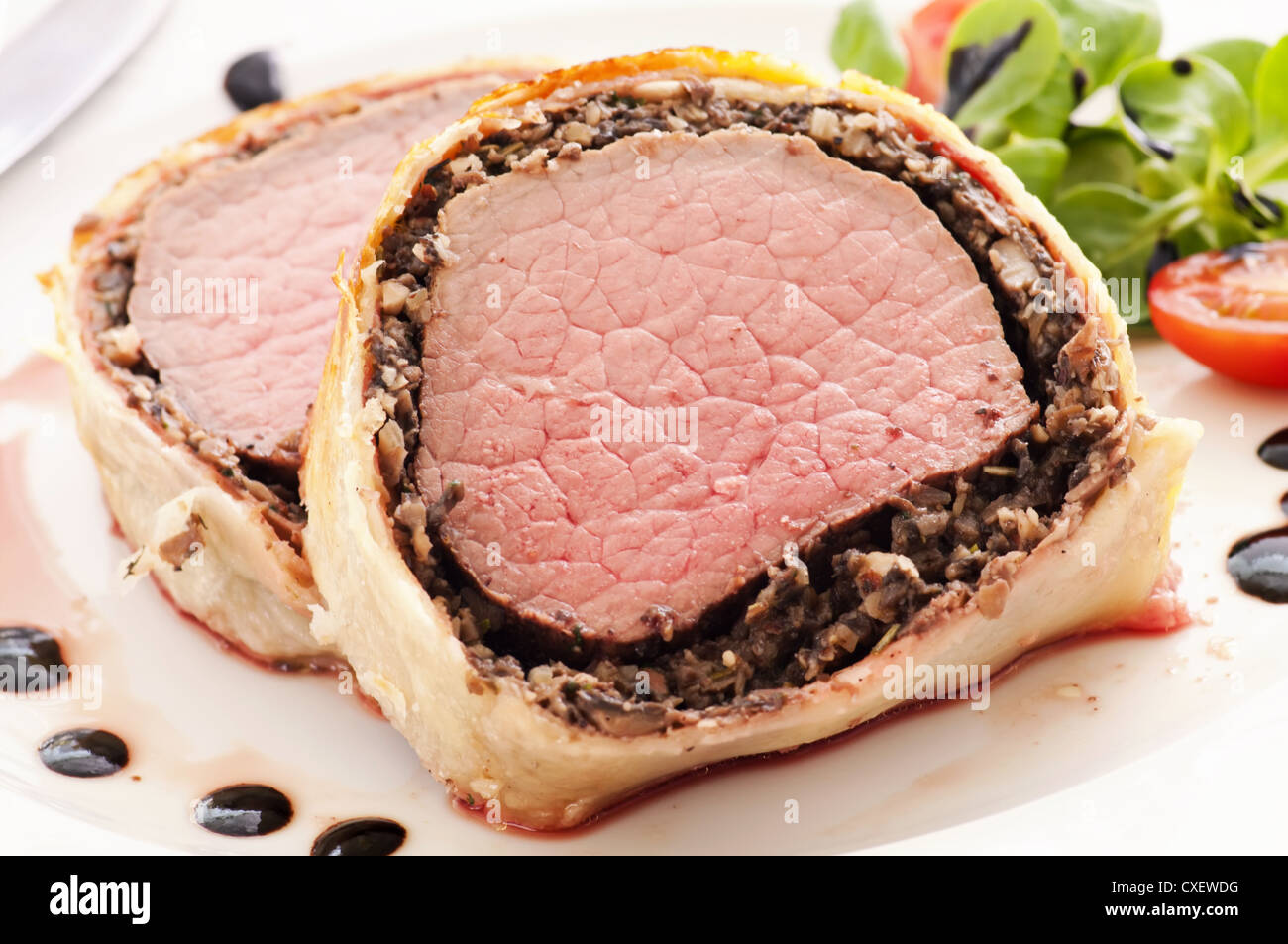Fillet Wellington salad Stock Photo - Alamy