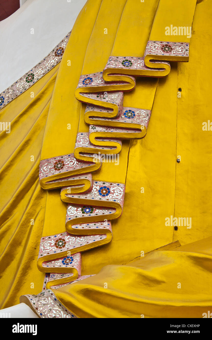 Robe detail of BUDDHA STATUE at KYAIK PUN PAYA - BAGO, MYANMAR Stock ...