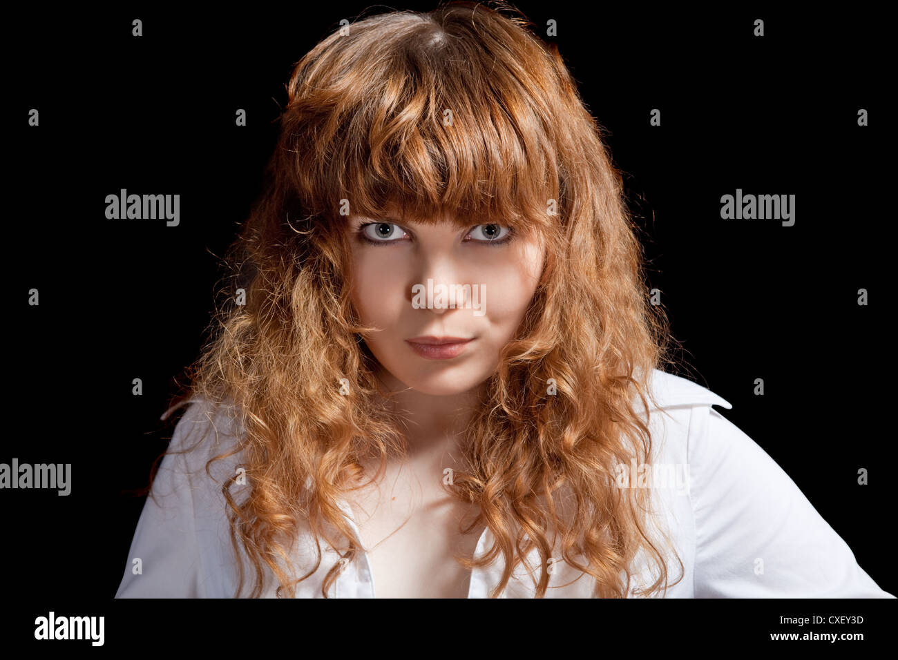 Young angry girl portrait Stock Photo - Alamy