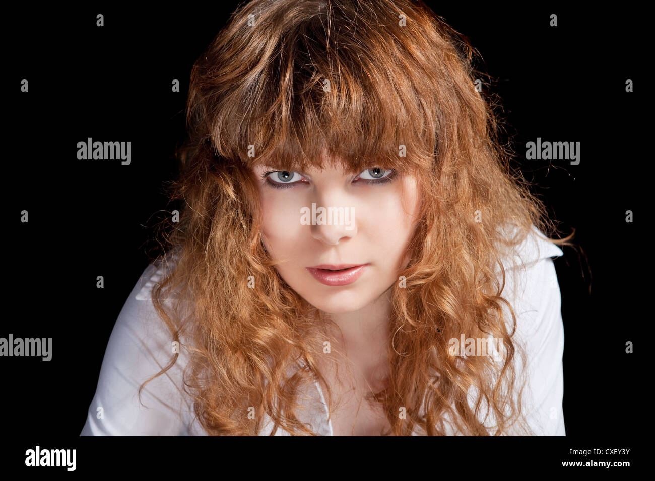 Young angry girl portrait Stock Photo - Alamy