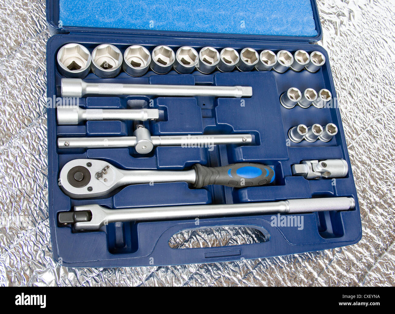 set of metallic tools Stock Photo - Alamy