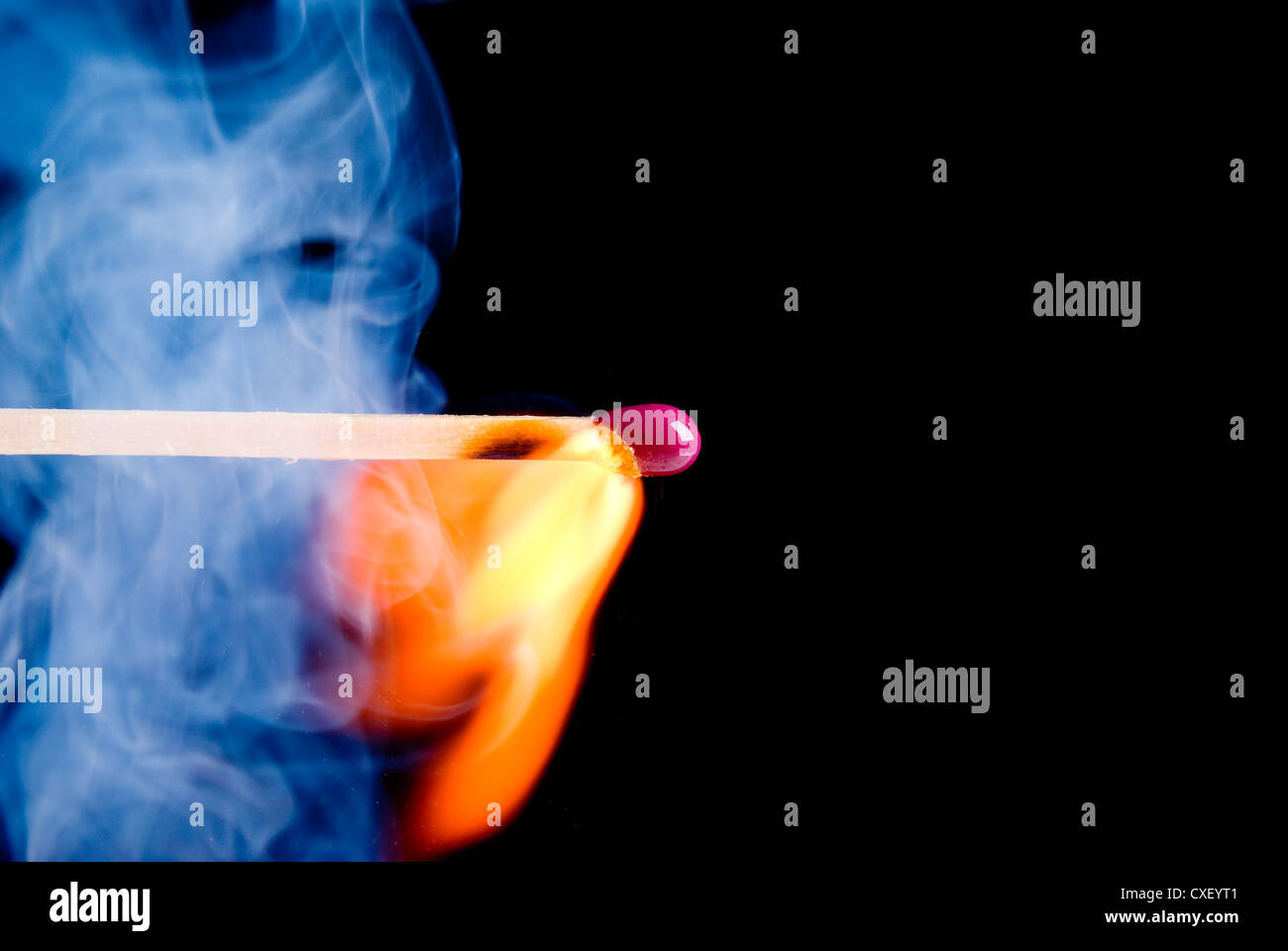 Match flame blue background hi-res stock photography and images - Alamy