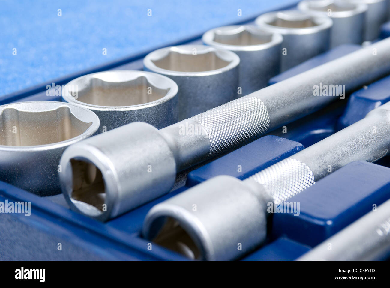 set of metallic tools as background Stock Photo - Alamy