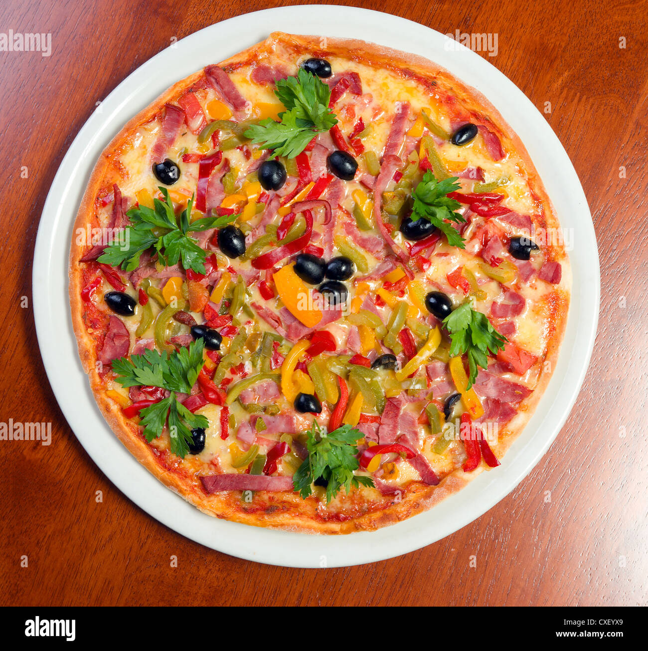 Tasty Italian pizza Stock Photo - Alamy