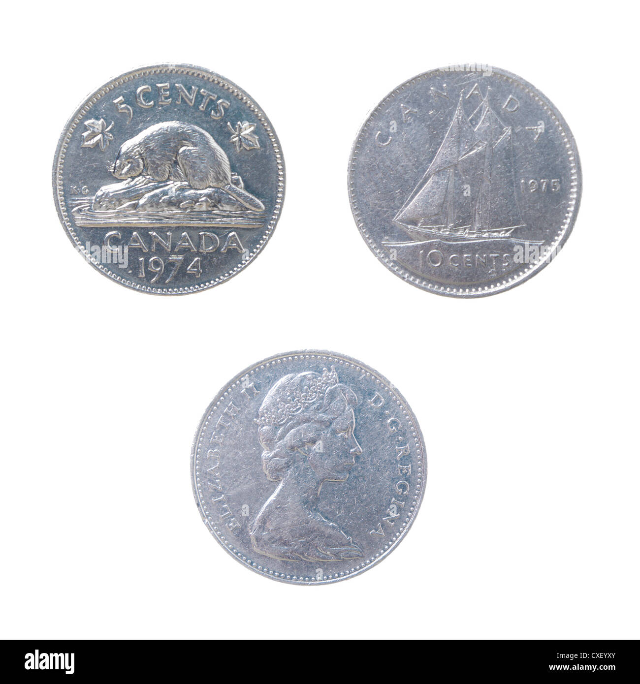 coins of the Canada Stock Photo - Alamy