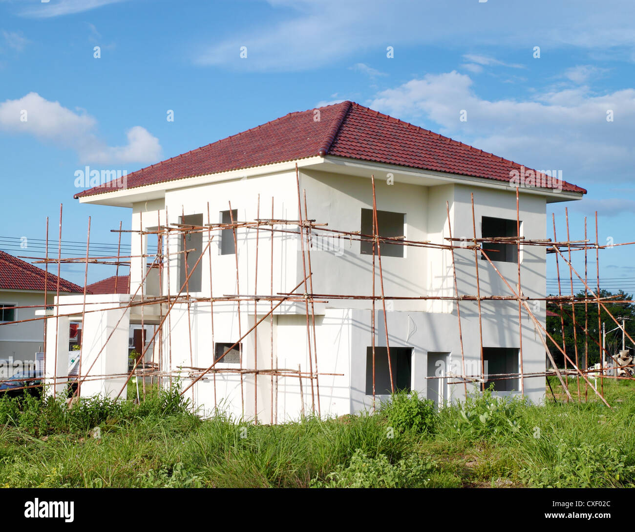 Construction of new home building Stock Photo - Alamy