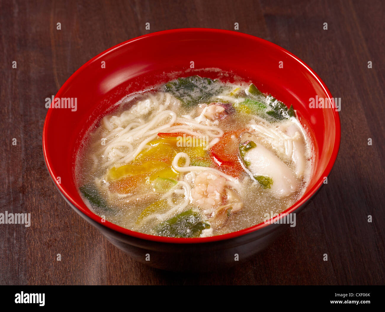 chinese traditional seafood noodle soup Stock Photo - Alamy