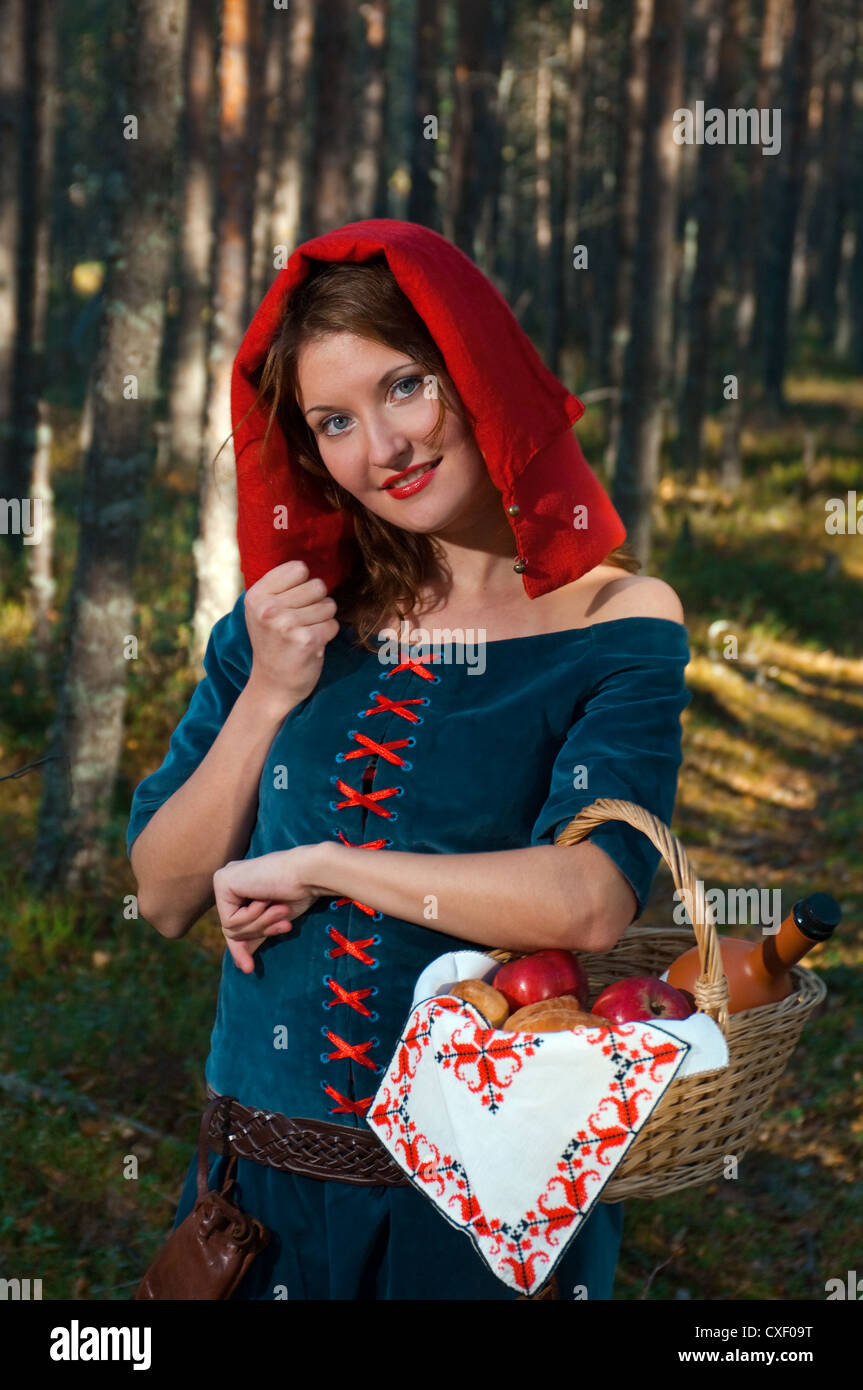 red Riding hood standing Stock Photo - Alamy