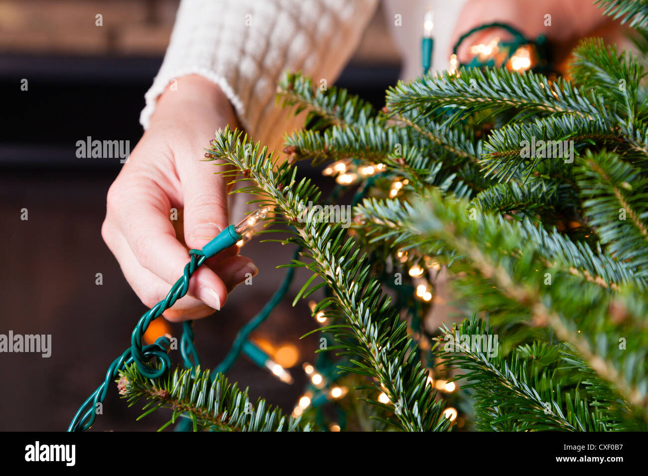 Christmas tree lights hi-res stock photography and images - Alamy