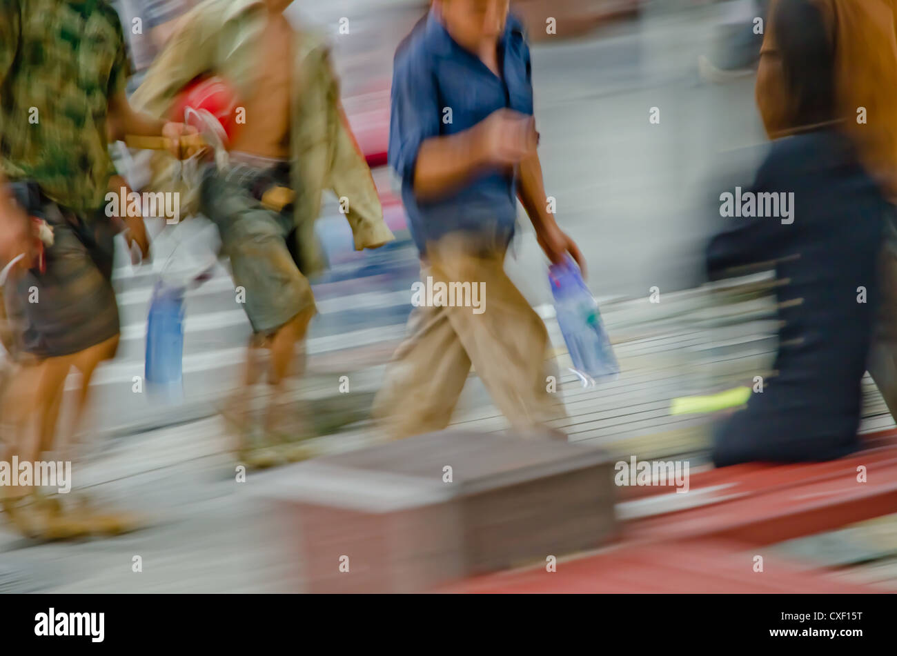 worker on zebra crossing street Stock Photo - Alamy