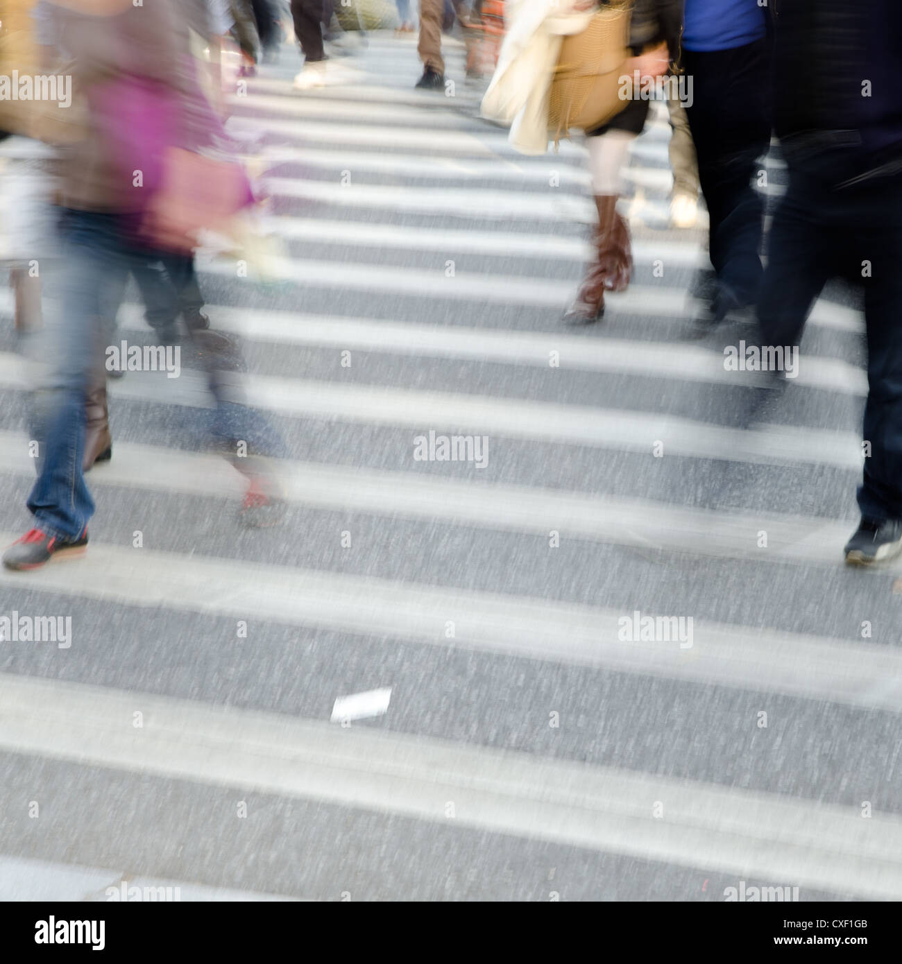people crowd on zebra crossing street Stock Photo - Alamy