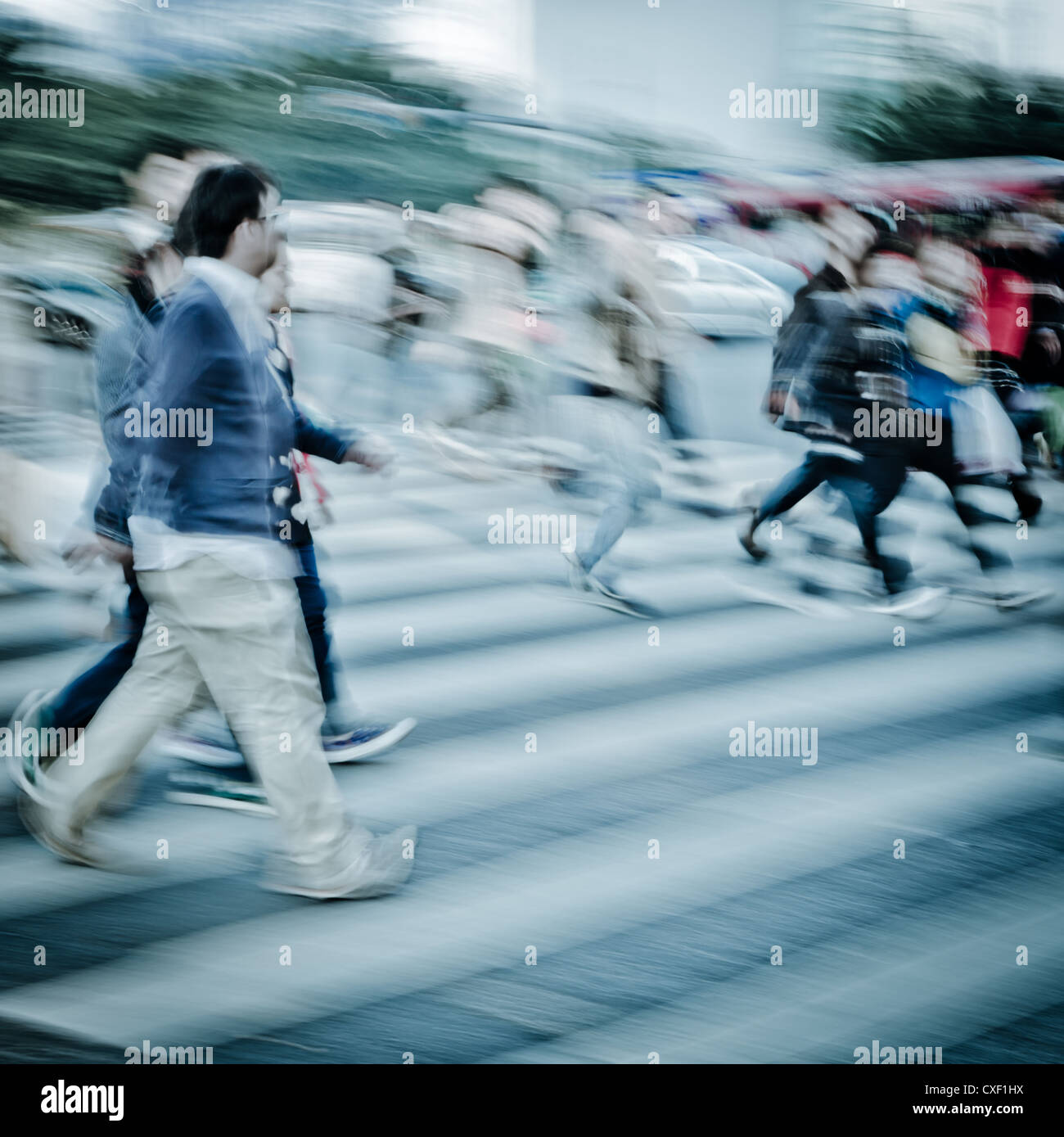 people crowd on zebra crossing street Stock Photo - Alamy