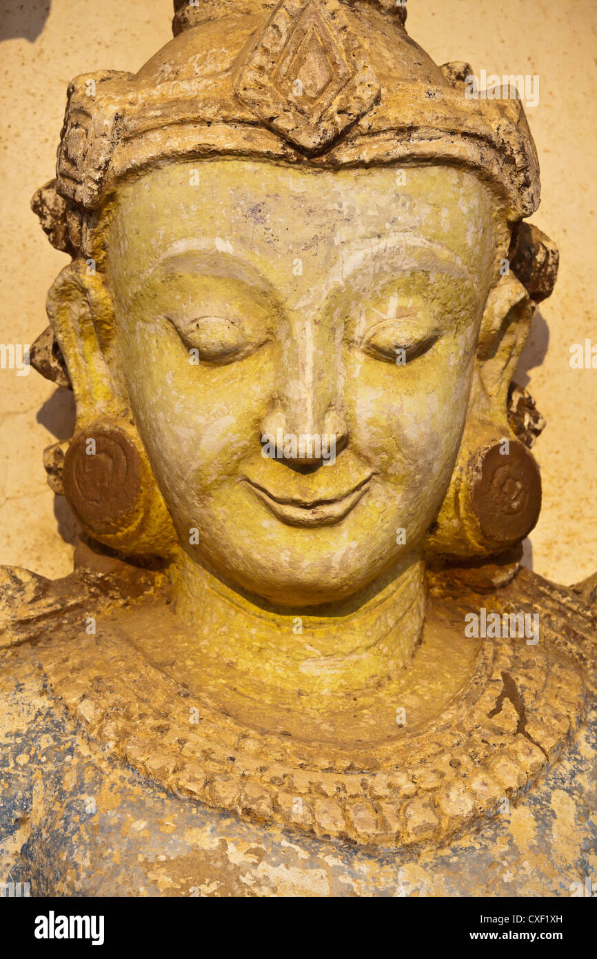 A statue of Indra showing Hindu influence at ANANDA TEMPLE which was ...
