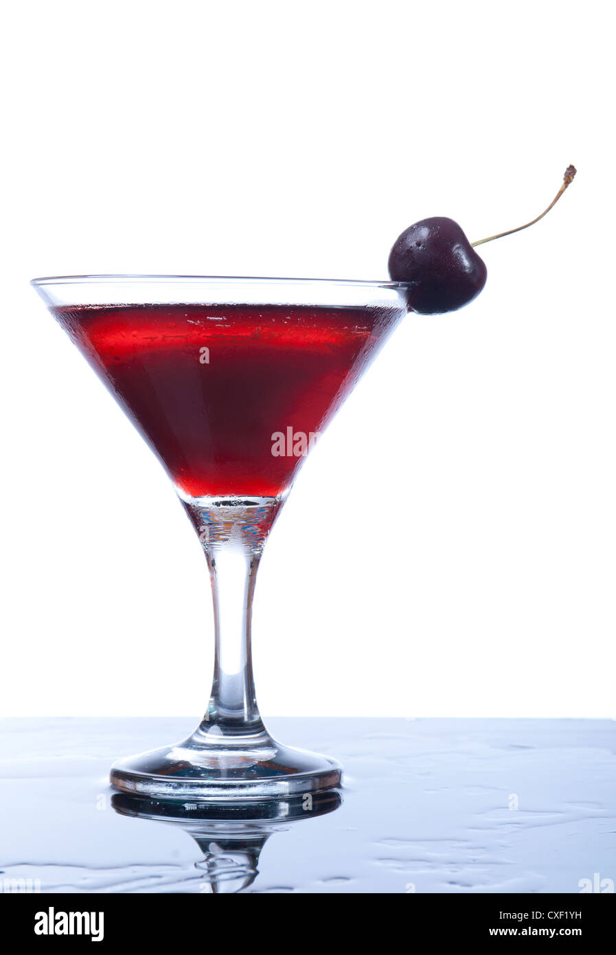 cocktail with cherry closeup Stock Photo - Alamy