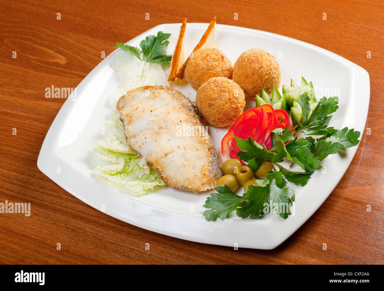 halibut with vegetable Stock Photo - Alamy