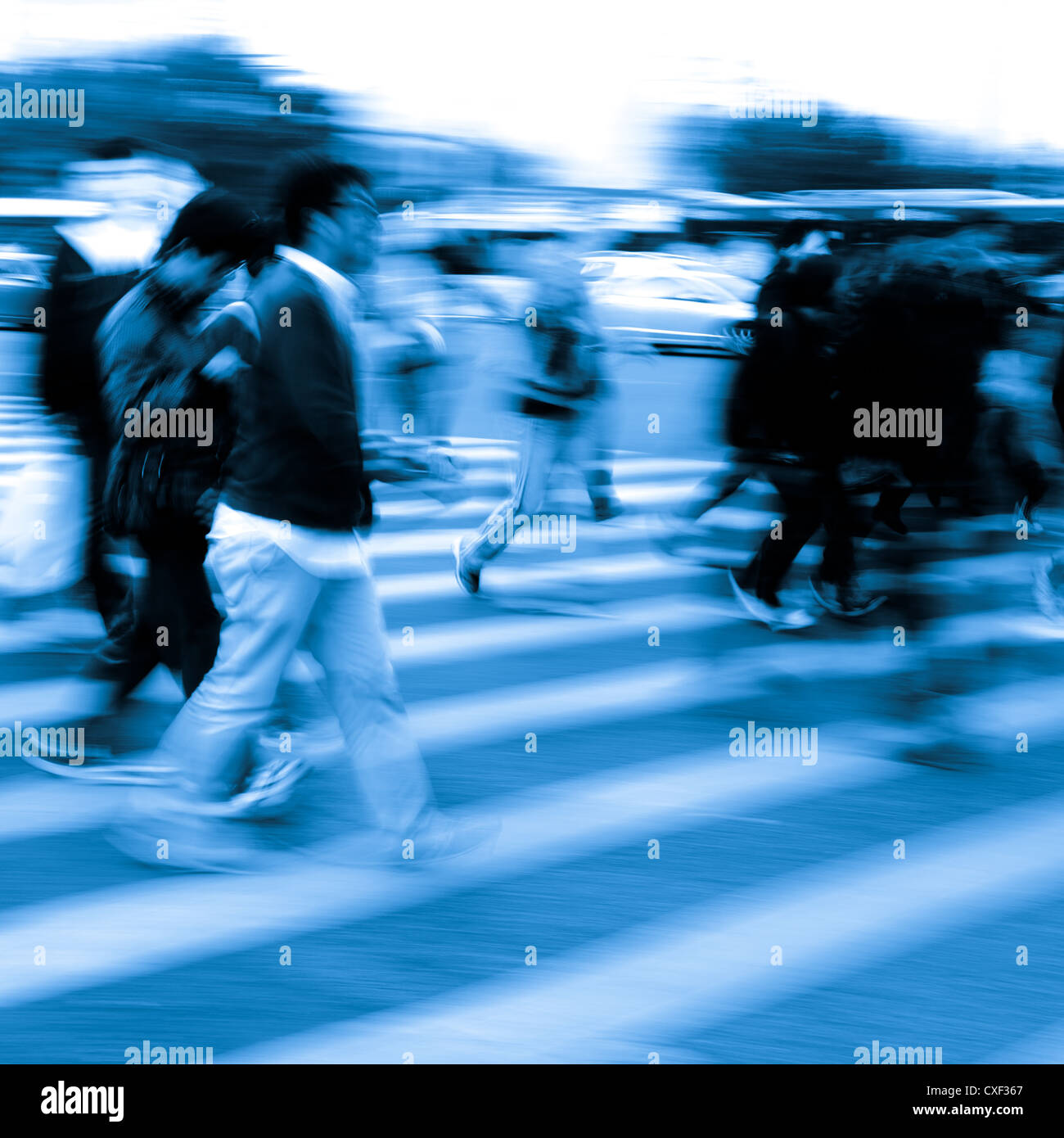 people crowd on zebra crossing street Stock Photo - Alamy