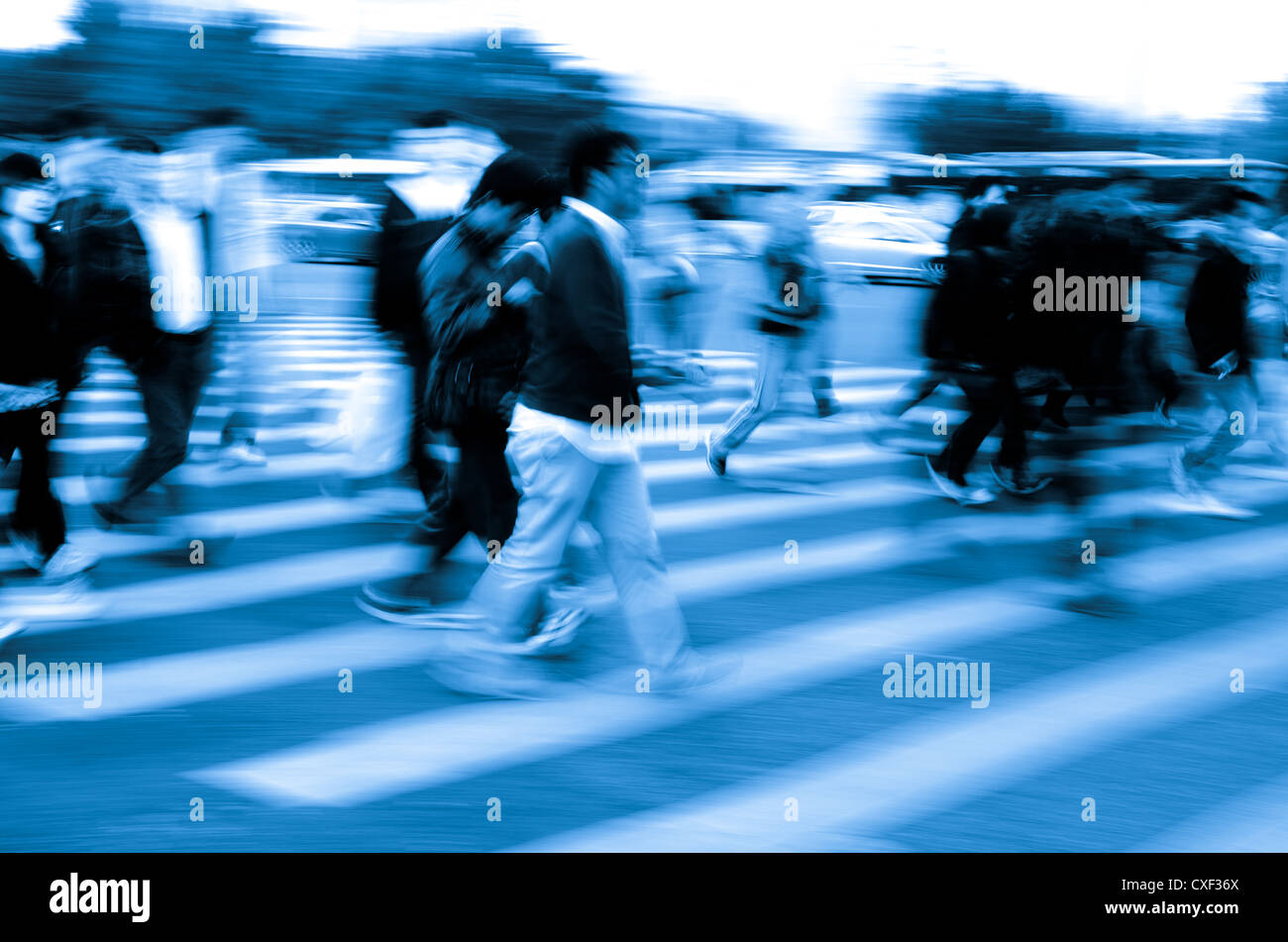 people crowd on zebra crossing street Stock Photo - Alamy