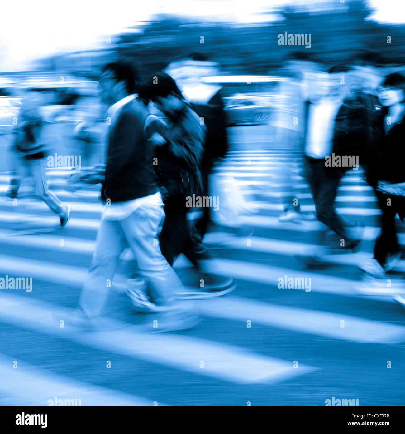 people crowd on zebra crossing street Stock Photo - Alamy
