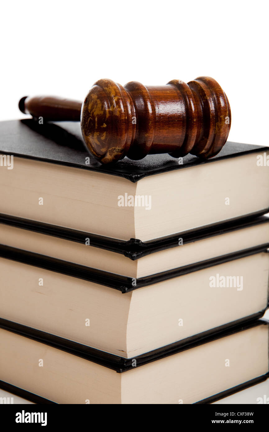 Judge's gavel on a stack of books Stock Photo - Alamy