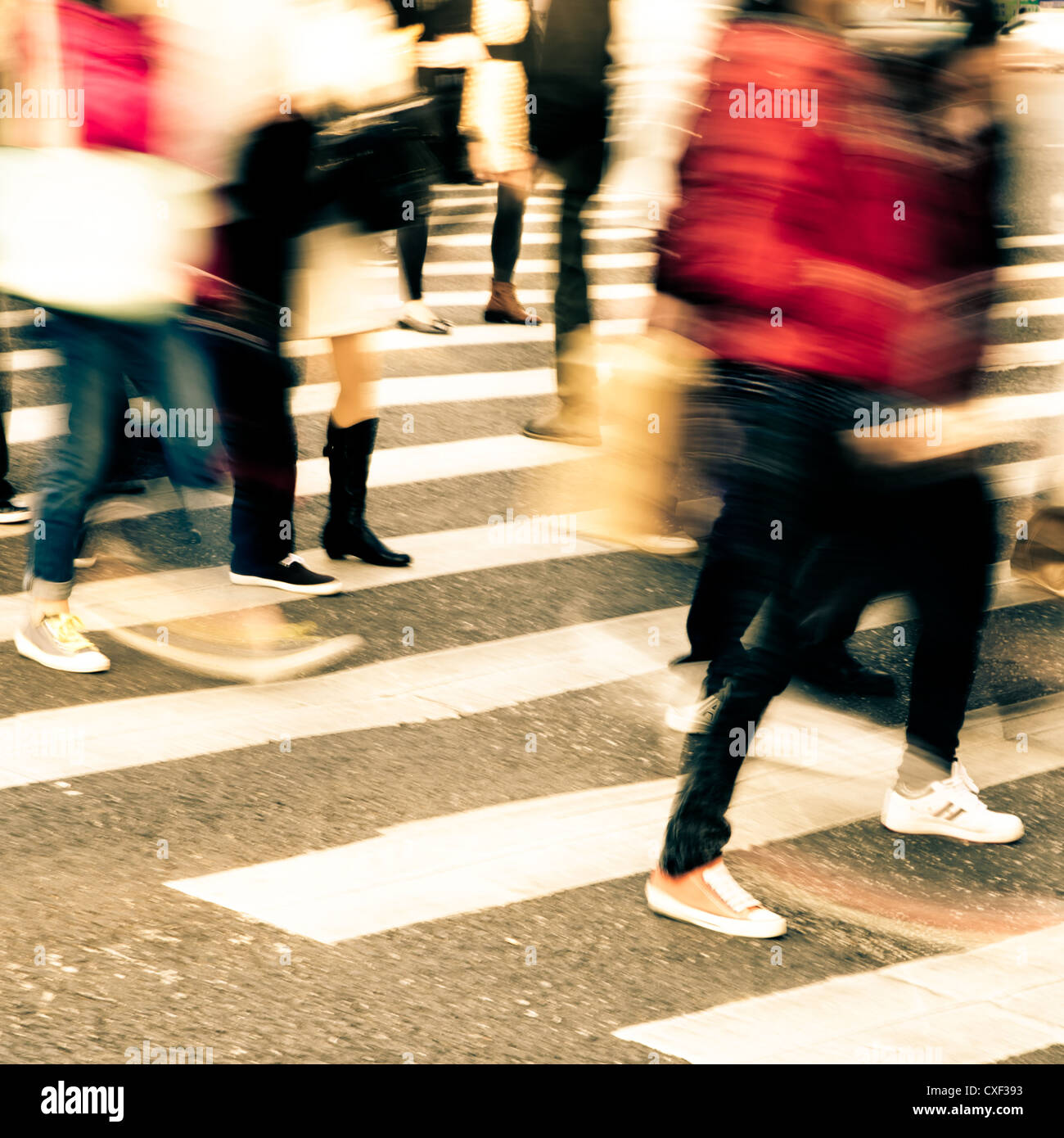 people crowd on zebra crossing street Stock Photo - Alamy