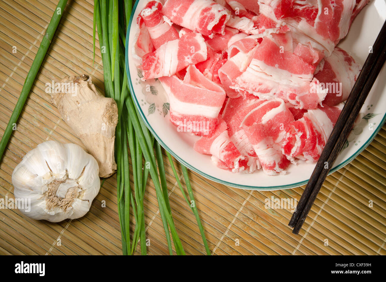 fresh fat beef slices Stock Photo - Alamy