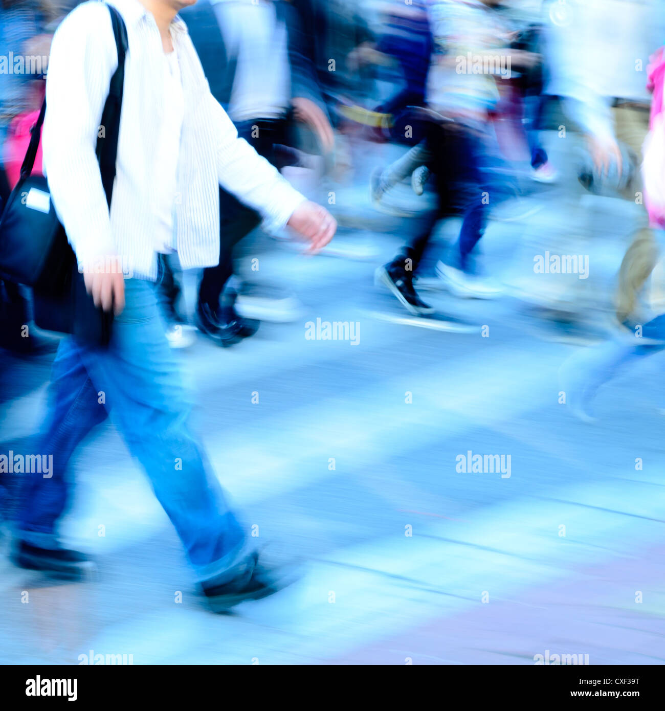 people crowd on zebra crossing street Stock Photo - Alamy