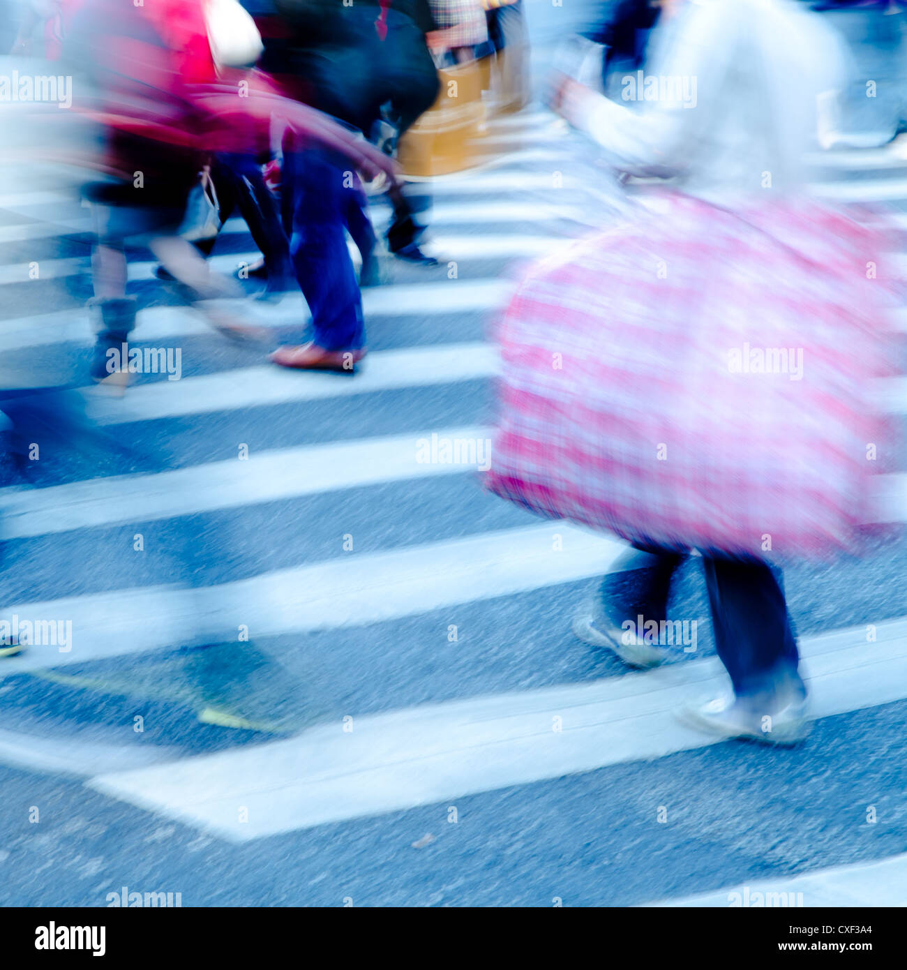 people crowd on zebra crossing street Stock Photo - Alamy
