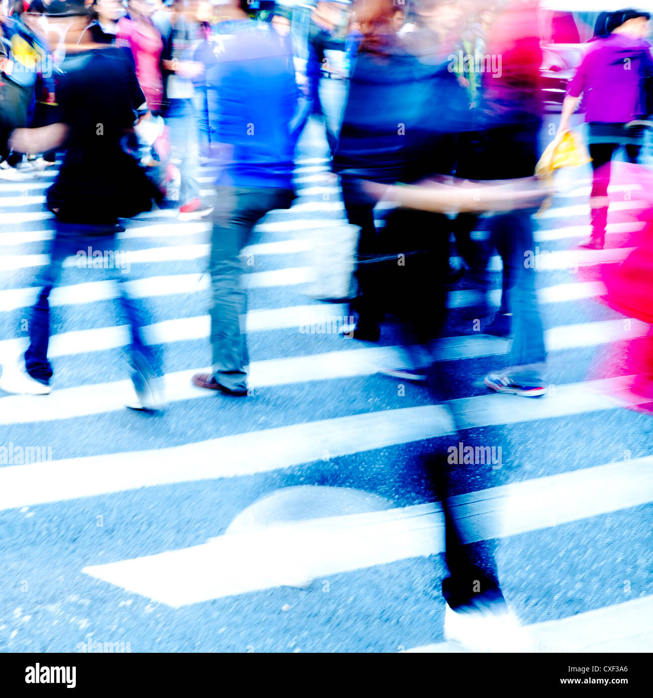 people crowd on zebra crossing street Stock Photo - Alamy