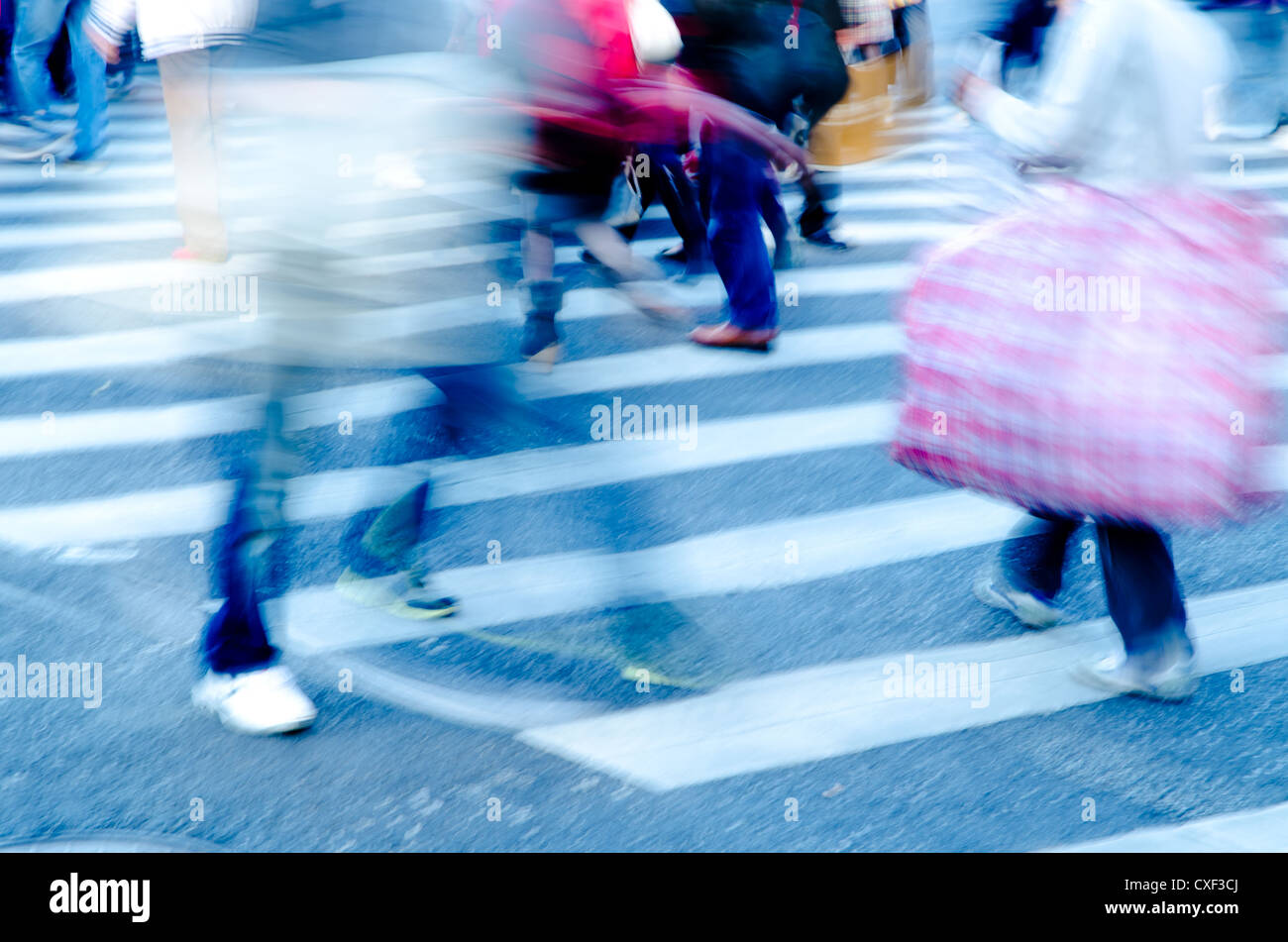 people crowd on zebra crossing street Stock Photo - Alamy