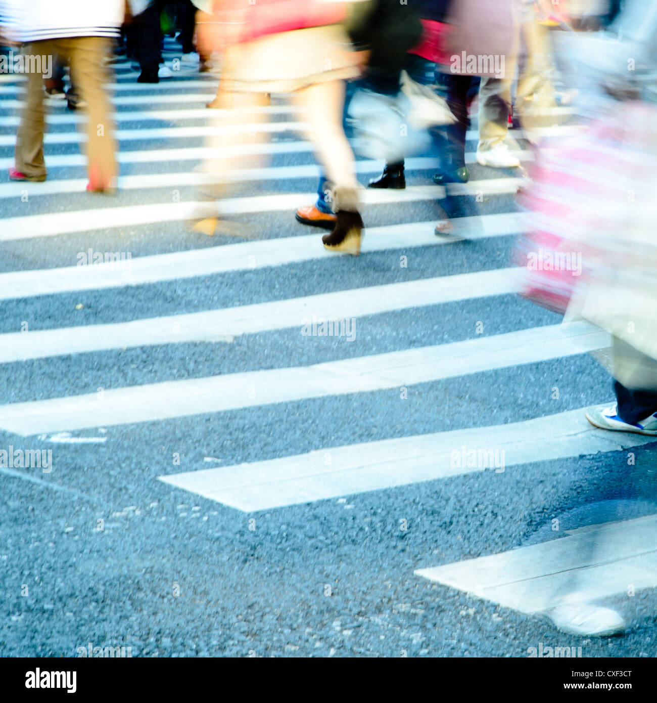 people crowd on zebra crossing street Stock Photo - Alamy