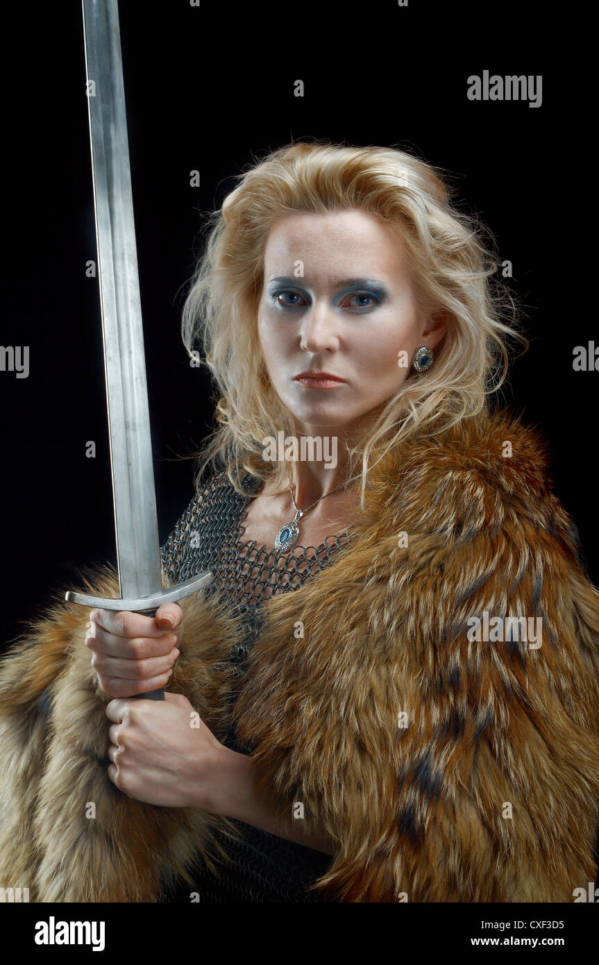 Valkyrie viking girl sword hi-res stock photography and images - Alamy