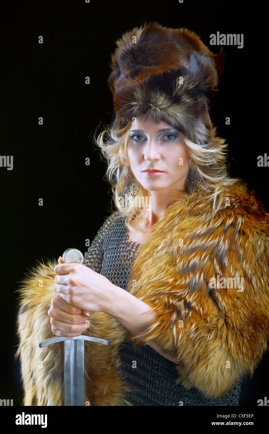 Valkyrie viking girl sword hi-res stock photography and images - Alamy