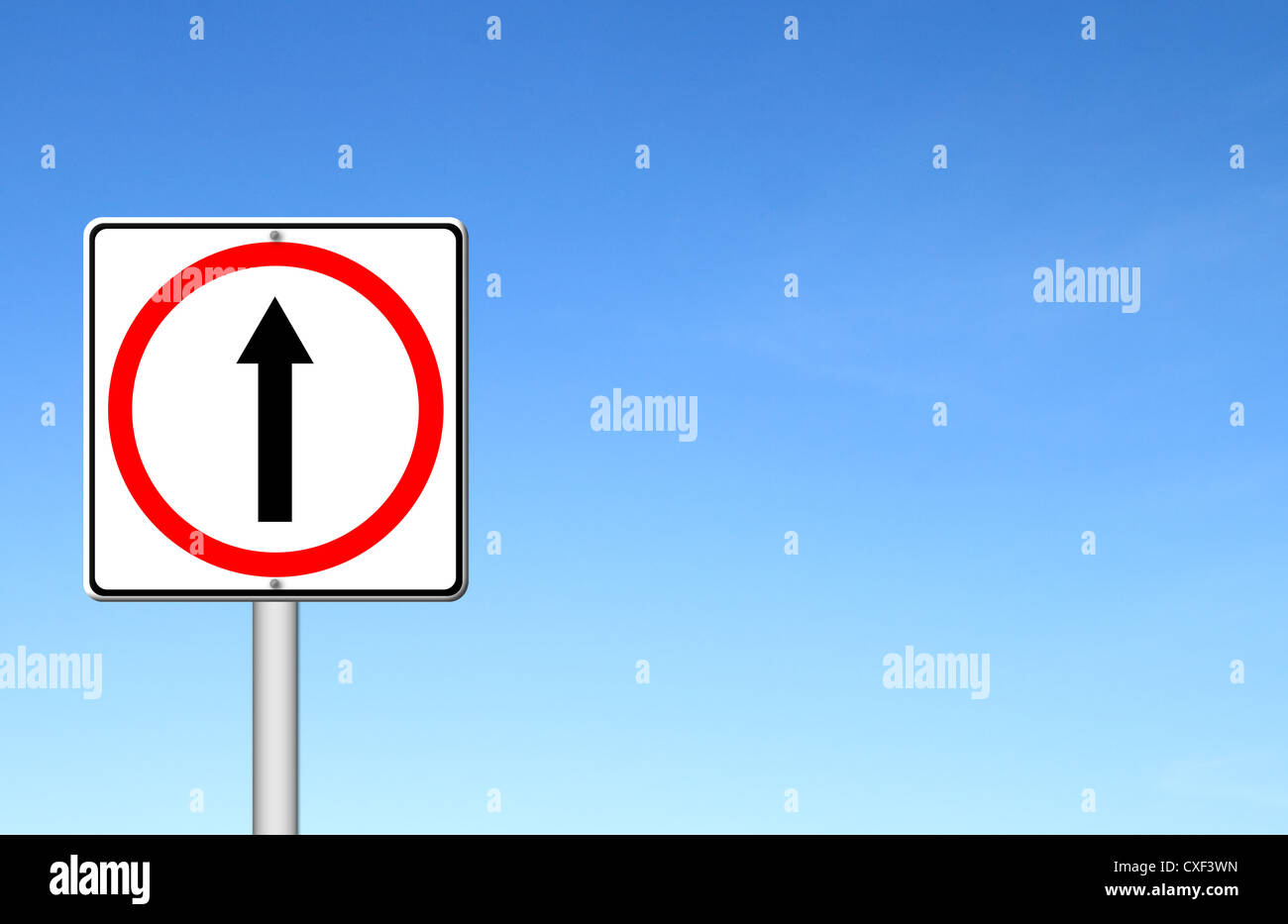 go ahead the way ,forward sign with blue sky blank for text Stock Photo ...