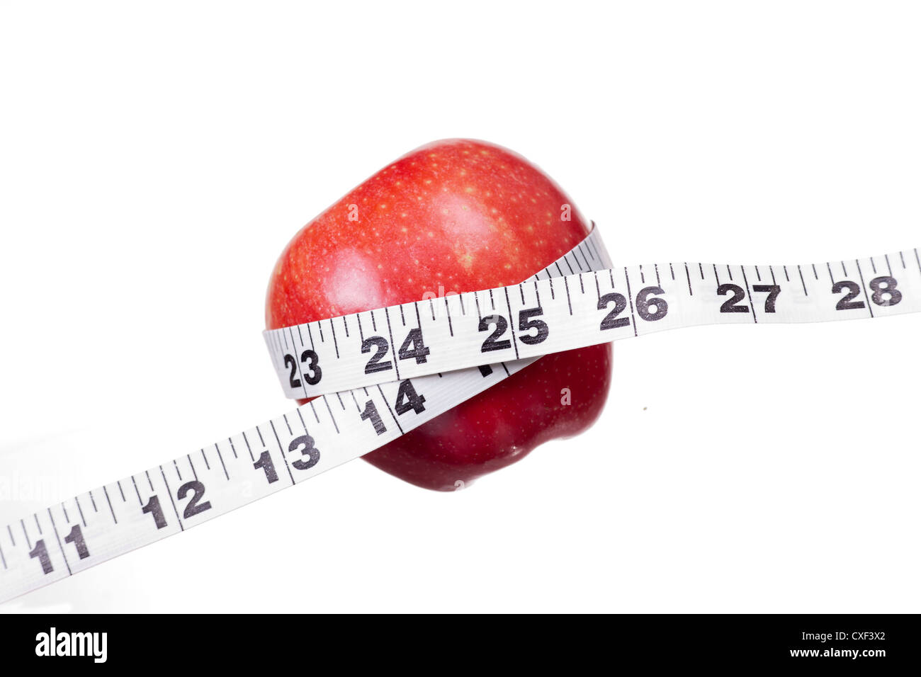 Concept of tape measure and apple Stock Photo - Alamy