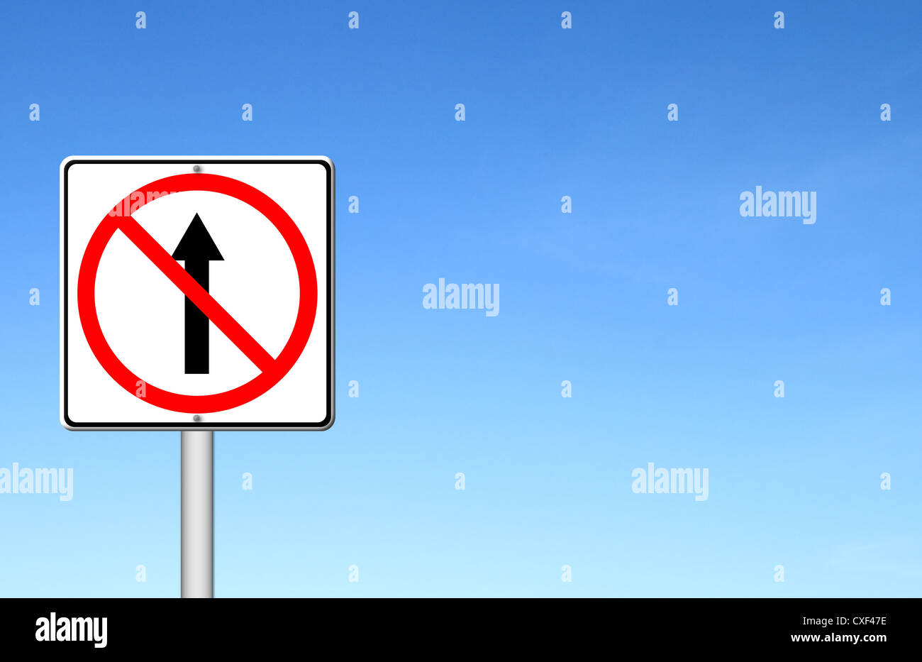 No go ahead the way ,No forward sign with blue sky blank for text Stock ...