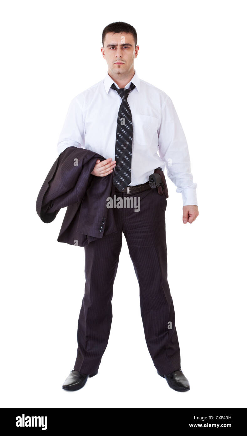 Strong man in black Cut Out Stock Images & Pictures - Alamy