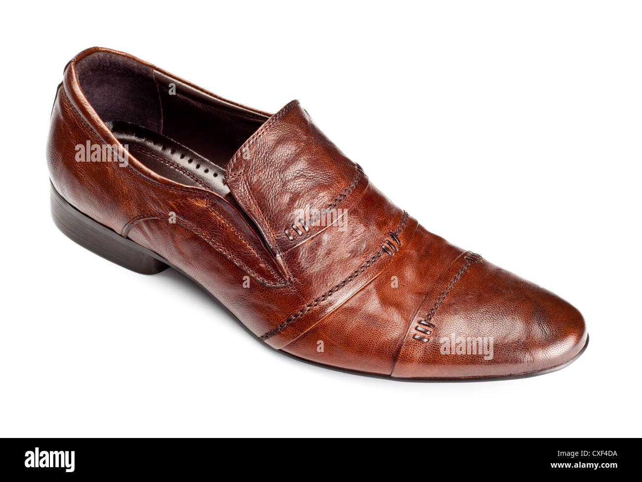 single brown shoe Stock Photo - Alamy