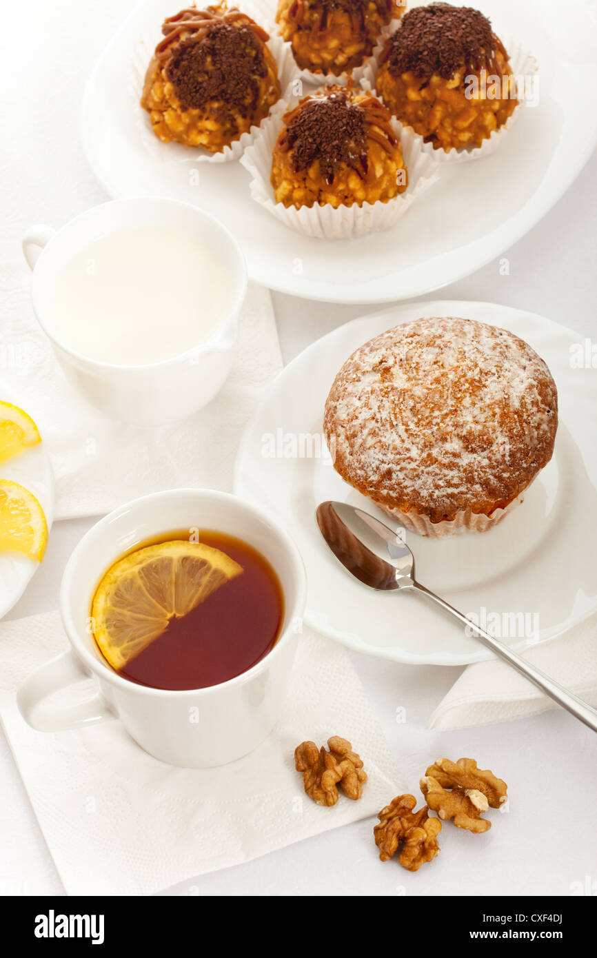 tea with cakes Stock Photo - Alamy