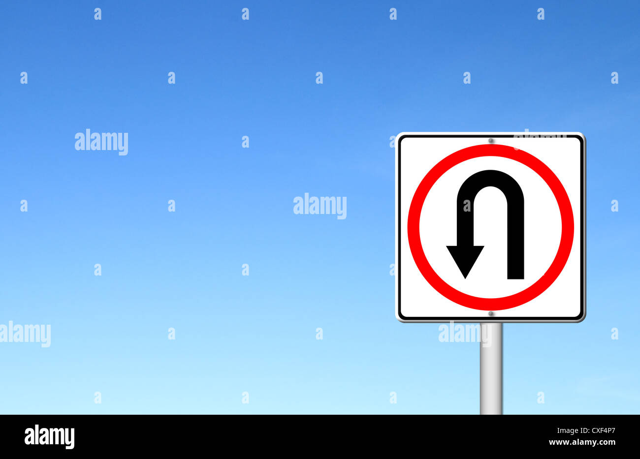 Uturn sign hi-res stock photography and images - Alamy