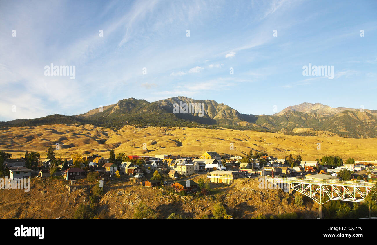Settlement and bridge Stock Photo - Alamy
