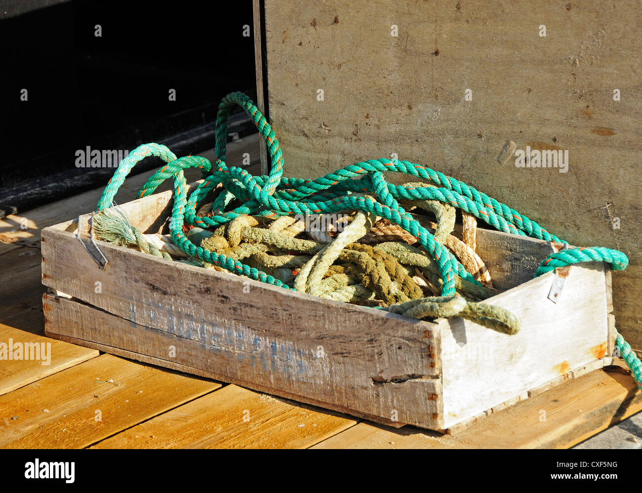 Spare Lines and Ropes Aboard a Fishing Vessel Stock Photo - Alamy