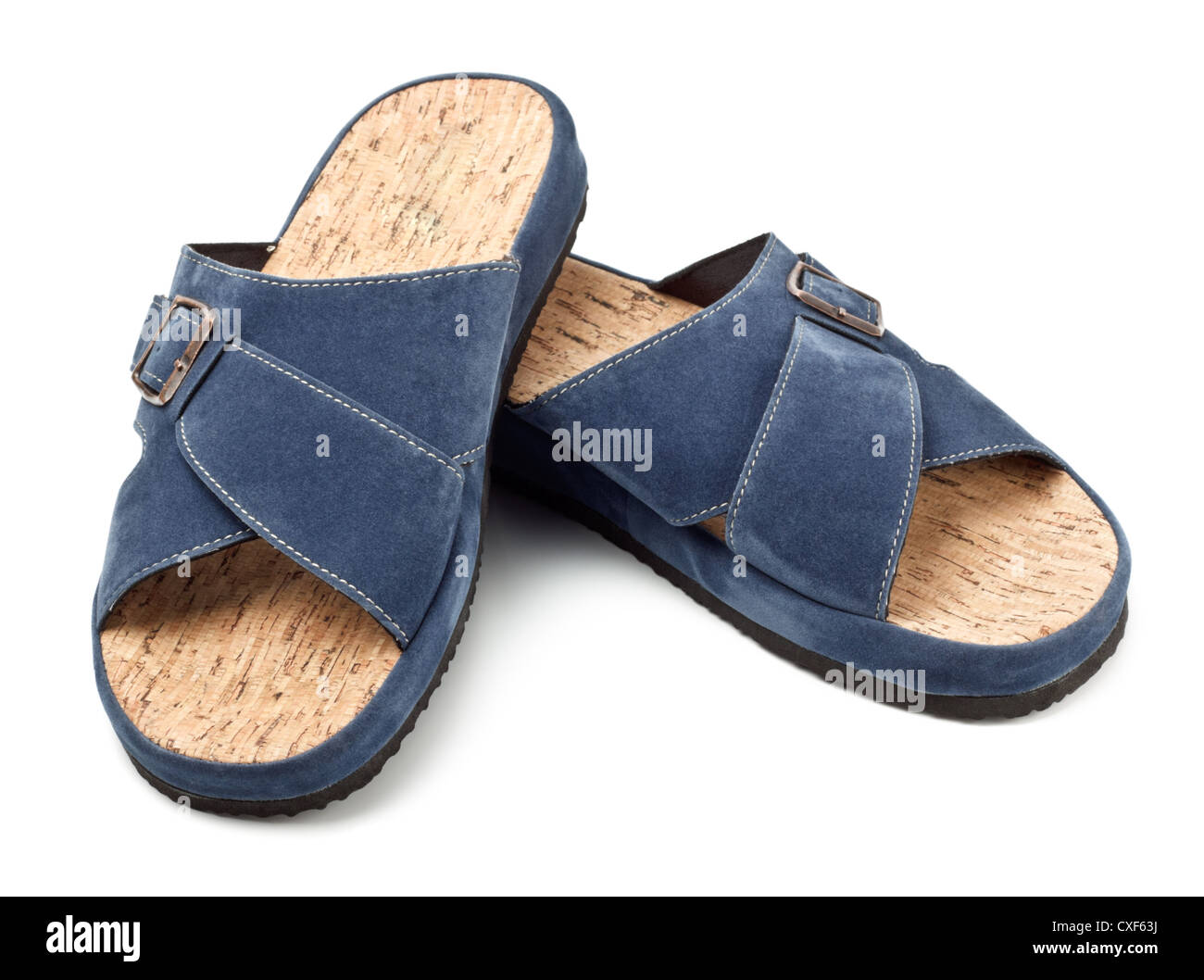 two blue slippers Stock Photo - Alamy