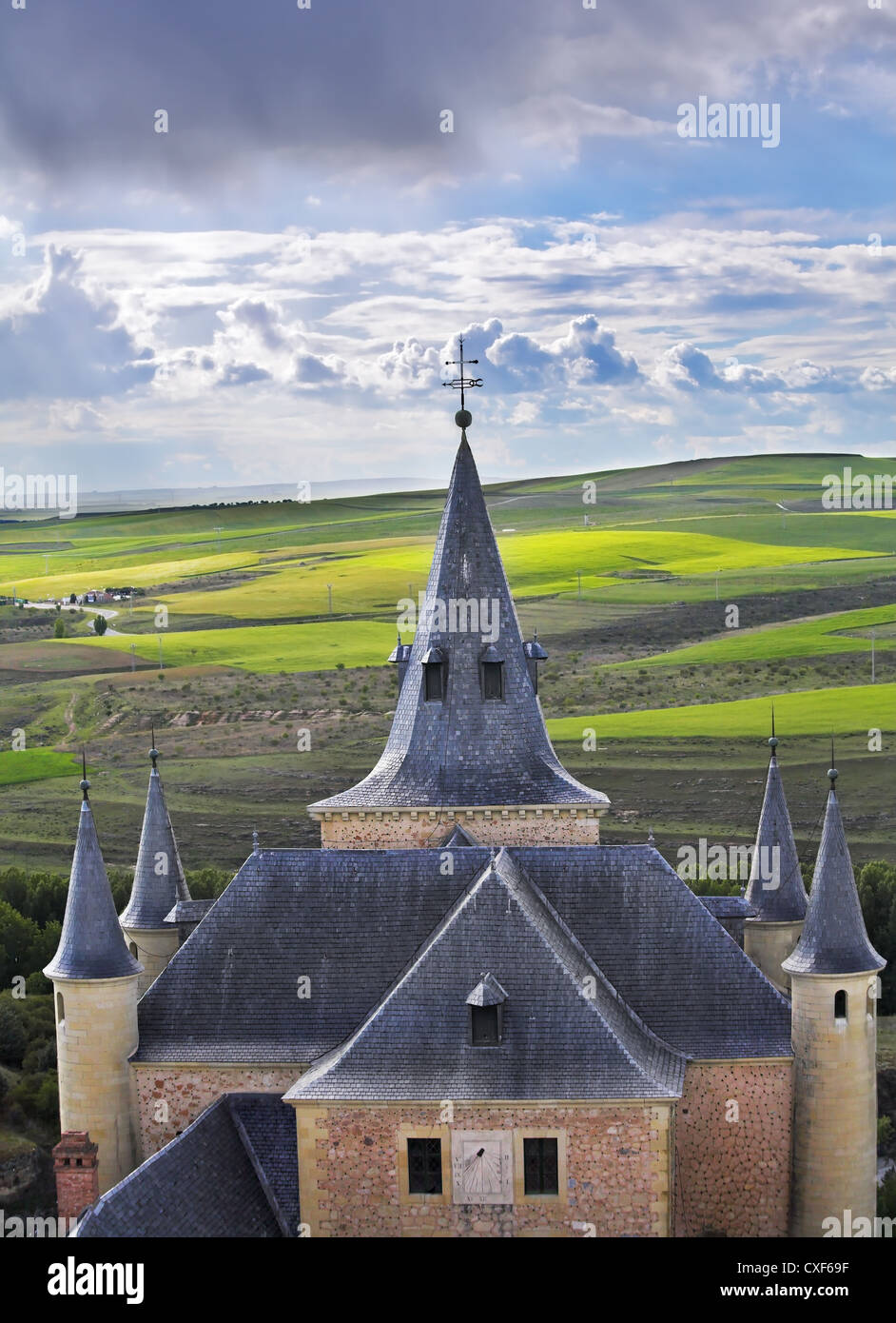 Towers of a medieval palace Stock Photo - Alamy
