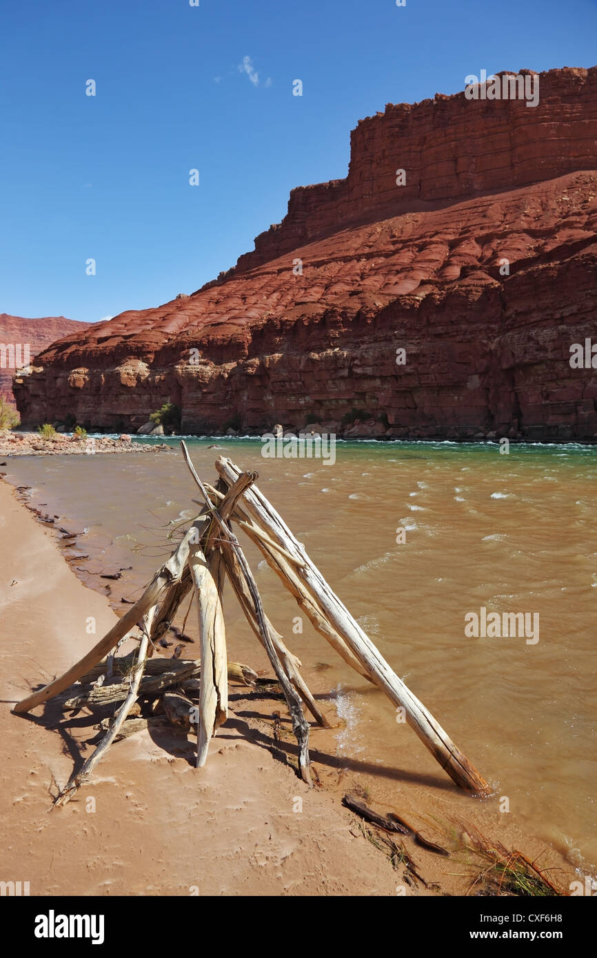 The ritual construction of the Navajo Stock Photo - Alamy