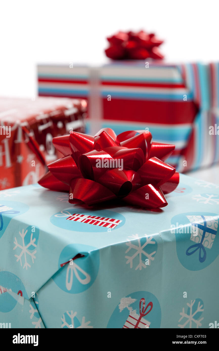Wrapped Christmas presents Stock Photo - Alamy