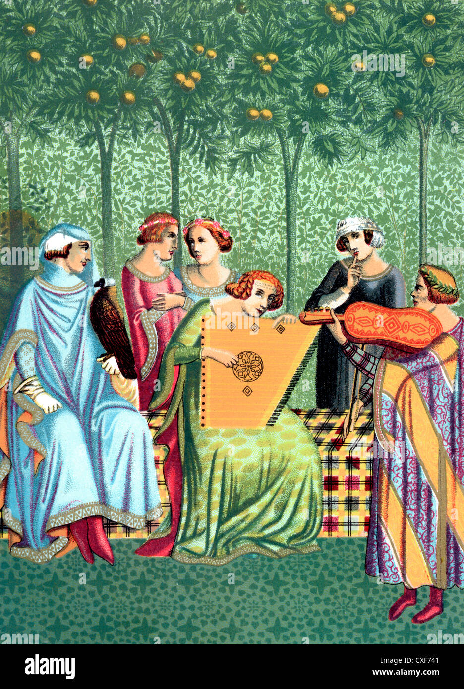 Musicians of the 14th Century,after the painting The Triumph of Death ...