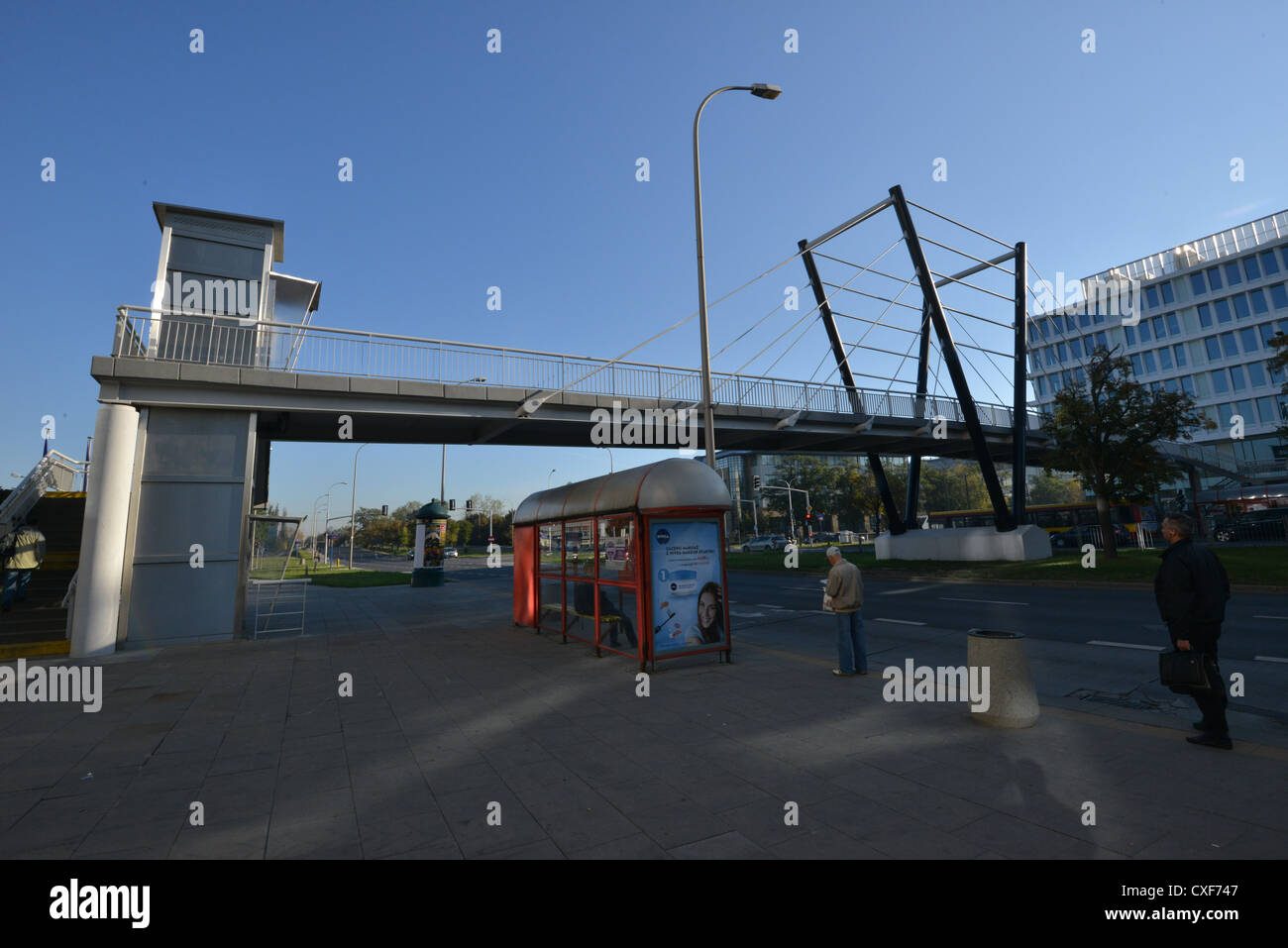A road crossing bridge in Warsaw, Poland Stock Photo - Alamy